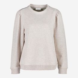Beigefarbenes Sweatshirt mit Melange-Muster