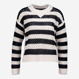 Marc Cain Schwarz-cremefarbener Pullover aus Wollmishchung