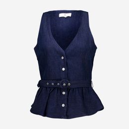 7 For All Mankind Dunkelblaue Bluse aus Jeans
