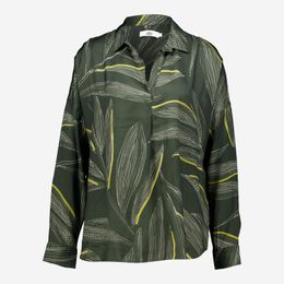 0039 Italy Dunkelgr&uuml;ne Bluse mit Muster