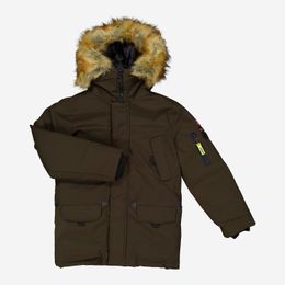 Geographical Norway Dunkelgrüne Bernard Boy Jacke mit Kapuze
