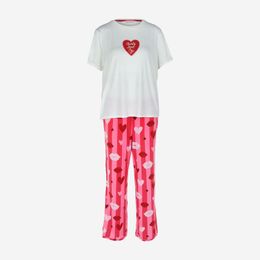 Urban Threads Rosafarbenes und weißes Pyjamaset