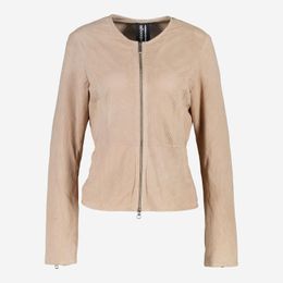 Bomboogie Braune perforierte Jacke aus Wildleder