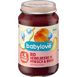 Früchte Heidelbeere & Pfirsich in Birne ab dem 5. Monat babylove