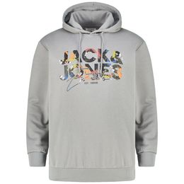 Jack & Jones Große Größen Jack&Jones Hoodie aus Baumwollmischung Farbe grau Größe: 6XL