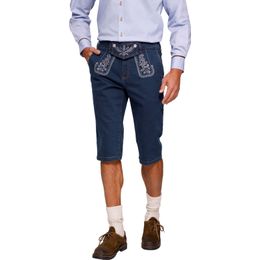 Herren Jeansbermudas mit Trachtenstickerei dark blue, Gr&ouml;&szlig;e 48