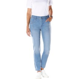 Damen Jeans mit Ziernaht an den Taschen blue-bleached, Gr&ouml;&szlig;e 23