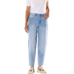 Damen Jeans im Mom-Schnitt blue-bleached, Gr&ouml;&szlig;e 42