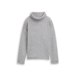 Tom Tailor Damen Loose Fit Sweatshirt mit Rollkragen, bunt, Meliert, Gr. XL