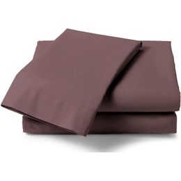 Bettlaken HECKETT & LANE "Elementi", braun (marsala, braun), B:270cm L:290cm, Mako-Satin, Obermaterial: 100% Baumwolle, Bettlaken, Bettlaken, Laken aus 100% Baumwolle, hochwertiges Mako-Satin, Betttuch ab 90x200