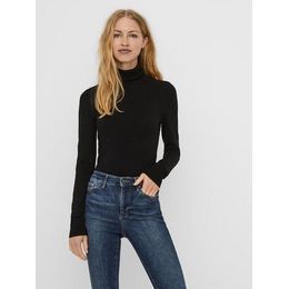 Véro Moda Rollkragenpullover VERO MODA "VMGLORY LS ROLLNECK BLOUSE GA NOOS", Damen, Gr. M, schwarz, Strick, Obermaterial: 80% Viskose, 20% Nylon, unifarben, regular fit taillenbedeckt, hoch geschlossener Ausschnitt, Rippbündchen, Pullover