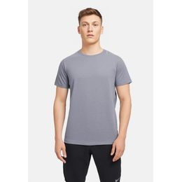 Jack & Jones Rundhalsshirt JACK & JONES "JJEORGANIC MELANGE TEE SS O-NECK NOOS", Damen, Gr. XS, grau (flint, stone), Jersey, Obermaterial: 60% Baumwolle, 40% Polyester, meliert, slim fit taillenbedeckt, Rundhals, gerader Abschluss, Shirts Rundhalsshirt, in Melange Optik