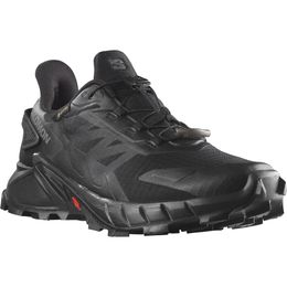 Trailrunningschuh Salomon "SUPERCROSS 4 GORE-TEX W", Damen, Gr. 41, schwarz, Synthetik, Textil, Schuhe, wasserdicht, Trailrunningschuhe