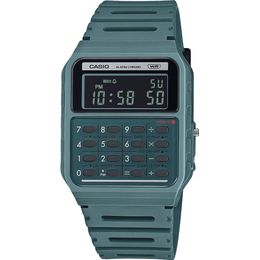 Chronograph CASIO VINTAGE, blau (petrol), Armbanduhren, Damen, Quarzuhr, Armbanduhr, Damen, Herren, retro, Taschenrechner, digital