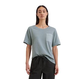 Marc O'Polo T-Shirt MARC O'POLO "mit aufgesetzter Satin-Tasche", Damen, Gr. S, m823, Obermaterial: 100% Baumwolle, unifarben, Basic, relaxed fit, Rundhals, normaler Saum, Shirts T-Shirt