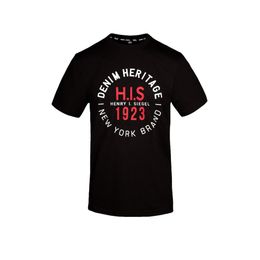 H.I.S. H.I.S T-Shirt ' Denim Heritage Big Logo ' Herren Gr&ouml;&szlig;e XL schwarz
