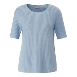 include - Rundhals-Pullover aus Seide und Kaschmir, blau, Gr. 44 / L - Seide