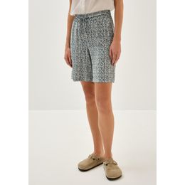 Shorts Cecil, Damen, Gr. L (42), grün (balmy khaki), Stoff, 88% Viskose, 12% Polyamid, bedruckt, normal kurz, Hosen, Middle Waist