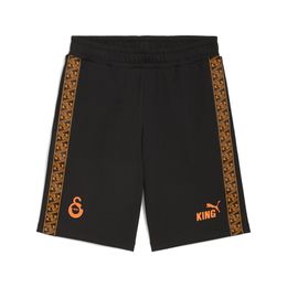 Sporthose Puma "Galatasaray SK KING Sweat-Shorts Herren", Damen, Gr. S, Normalgrößen, schwarz rot rhythm intense orange, Obermaterial: 70% Baumwolle, 30% Polyester; Besatz: 100% Polyester; Seitentasche – Oben: 100% Baumwolle, regular fit, Hosen