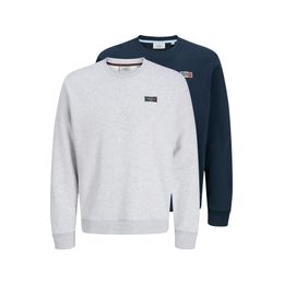Jj Rebel Sweatshirt 'JREBDRUMMER' Herren Gr&ouml;&szlig;e L nachtblau / graumeliert
