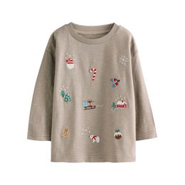 next Shirt Jungen Gr&ouml;&szlig;e 80 dunkelbeige / limette / rot / wei&szlig;