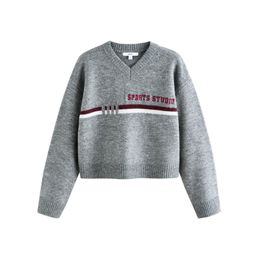 next Pullover Damen Gr&ouml;&szlig;e XXL/XXXL graumeliert / weinrot / wei&szlig;