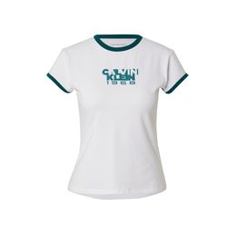 Calvin Klein Jeans T-Shirt '1968' Damen Gr&ouml;&szlig;e L tanne / wei&szlig;