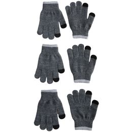 next Fingerhandschuhe Jungen Gr&ouml;&szlig;e M/L hellgrau / graumeliert / schwarz