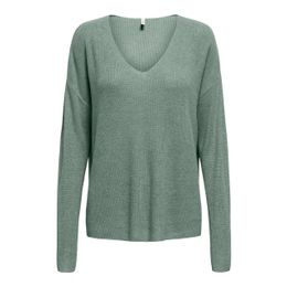 Strickpullover Only "ONLLECIA LIFE LS LOOSE V-NECK CC KNT", Damen, Gr. S (36), l.pad detail:melange, Strick, Obermaterial: 50% Viskose, 28% Polyester, 20% Nylon, 2% sonstige Fasern, meliert, regular fit, V-Ausschnitt, Pullover Strickpullover