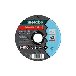 Metabo Trennscheibe Novorapid 115 x 1,6 x 22,23 mm, Inox gerade Ausführung (616315000)