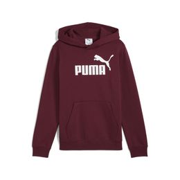 Hoodie Puma "ESS No. 1 Logo Fleece-Hoodie Jungen", Jungen, Gr. 128, rot (ruby shimmer rot), Obermaterial: 34% Polyester, 66% Baumwolle; Kapuzenfutter: 100% Baumwolle; Rippe: 3% Elasthan, 97% Baumwolle, normal, Sweatshirts