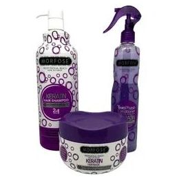 Morfose - Haarpflege-Set gro&szlig; - Keratin - (Shampoo + Conditioner + Haarmaske)