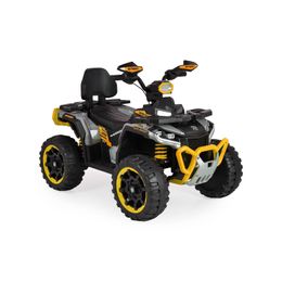 Moni Kinder Elektroquad Speed Kunststoffreifen Fernbedienung Scheinwerfer Musik gelb