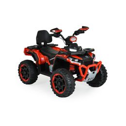 Moni Kinder Elektroquad Speed Kunststoffreifen Fernbedienung Scheinwerfer Musik rot
