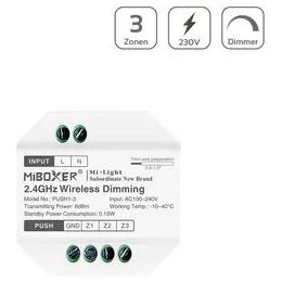 MiBoxer 3-Zonen Schalter/Dimmer für 2,4GHz LED Lampen und Controller | PUSH1-3