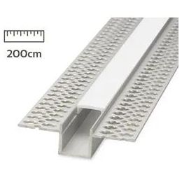 LED Trockenbau U-Einbau-Profil eloxiert 55,5 x 15mm opal - Länge: 200cm