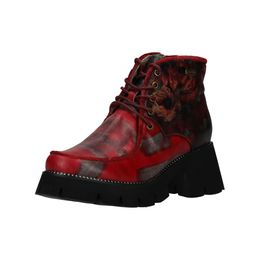 Schn&uuml;rstiefelette Laura Vita "Laura Vita Stiefelette Leder/Textil", Damen, Gr. 38, rot (weinrot), Leder, Textil, Schuhe Schn&uuml;rstiefelette