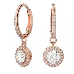 Swarovski Ohrringe - Constella drop Round cut Pav&eacute; rose gold - Gr. unisize - in Quarz - f&uuml;r Damen