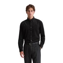 Marc O'Polo Langarmhemd MARC O'POLO "mit Button-Down-Kragen", Herren, Gr. 3XL, Normalgr&ouml;&szlig;en, schwarz, Obermaterial: 100% Baumwolle, unifarben, regular fit normal, Doppelmanschette, Hemden