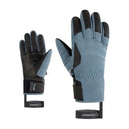 Skihandschuhe Ziener "KALE-Z AS AW glove lady", Damen, Gr. 6,5, blau (iron sky cord), Materialmix, Handschuhe
