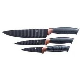 Messer-Set King "Carbon Design", rosa (schwarz, bronzefarben), Edelstahl, Kochmesser-Sets
