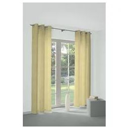 Vorhang WIRTH "Niederau" Gr. 4, gelb (gelb, grau), B:132cm H:245cm, Jacquard, Polyacryl, Polyester, Gardinen