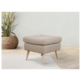 Hocker Home Affaire "Charles", beige, B:58cm H:49cm T:58cm, 100% Polyester, Hocker, Fußhocker, passend zum Sessel "Charles"