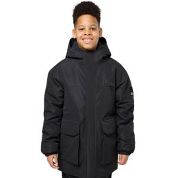 Parka Jack Wolfskin "TEEN 2L für Kinder", Jungen, Gr. XL (176), schwarz (granite blac), Obermaterial: 100% Polyester, hoch geschlossener Ausschnitt, elastischer Bund, Jacken, Winddicht, atmungsaktiv, Übergangsjacke
