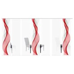 Schiebegardine Home Wohnideen "OPALIA 7ER SET" Gr. 1, rot, B:60cm H:245cm, Microfaser, Polyester, Gardinen, HxB: 245x60