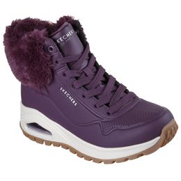 Schnürboots Skechers "UNO RUGGED - FALL AIR", Damen, Gr. 39, weinrot, Lederimitat, Textil, Schuhe Schnürboots, Winterboots mit Air-Cooled Memory Foam Komfort-Innensohle, Topseller