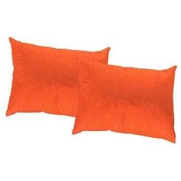 Dekokissen WIRTH "Lahnstein" Gr. 3, orange (terrakotta, gemustert unifarben), B:40cm L:60cm, Polyester, Dekokissen_Sitzkissen_Kissenh&uuml;llen, Kissenh&uuml;lle ohne F&uuml;llung, 2 St&uuml;ck