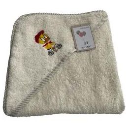 Kapuzenhandtuch Ross "KIDSLINE", weiß (sanftes weiß), B:100cm L:100cm, Frottier, Baumwolle, Handtücher, 100 % Baumwolle, Kapuze, Stickerei
