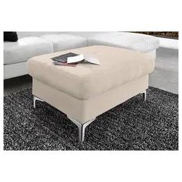 Hocker COTTA "Sammy", beige (creme), B:95cm H:47cm T:64cm, Microfaser Primabelle (100% Polyester);Naturleder;NaturLEDER-Kunstleder;Luxus-Kunstleder, Hocker, Polsterhocker Lederhocker