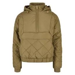 Winterjacke Urban Classics "Urban Classics Damen", Damen, Gr. S, grün (tiniolive), 100% Polyester, unifarben, casual, oversize, ohne Ausschnitt, Langarm, Jacken